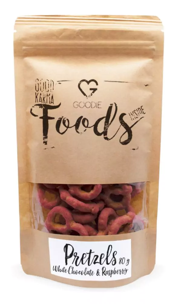 Preclíky v bílé čokoládě s malinami bez bílého cukru - GOODIE